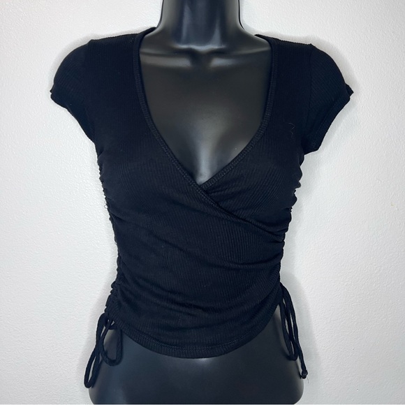 Windsor | Tops | Crossover Deep V Short Sleeve Top | Poshmark